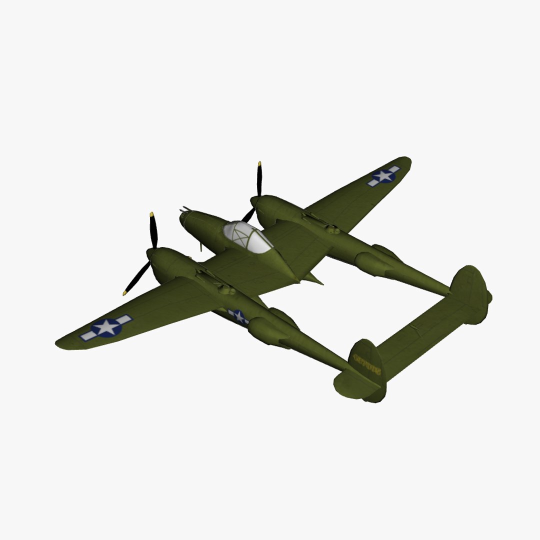 3d P-38 Lightning Model