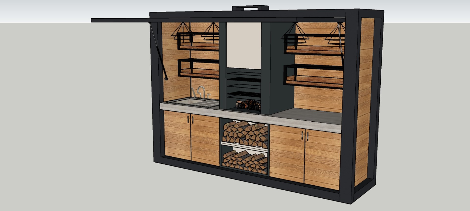 3D Modern Outdoor Kitchen Furniture Model - TurboSquid 1297007