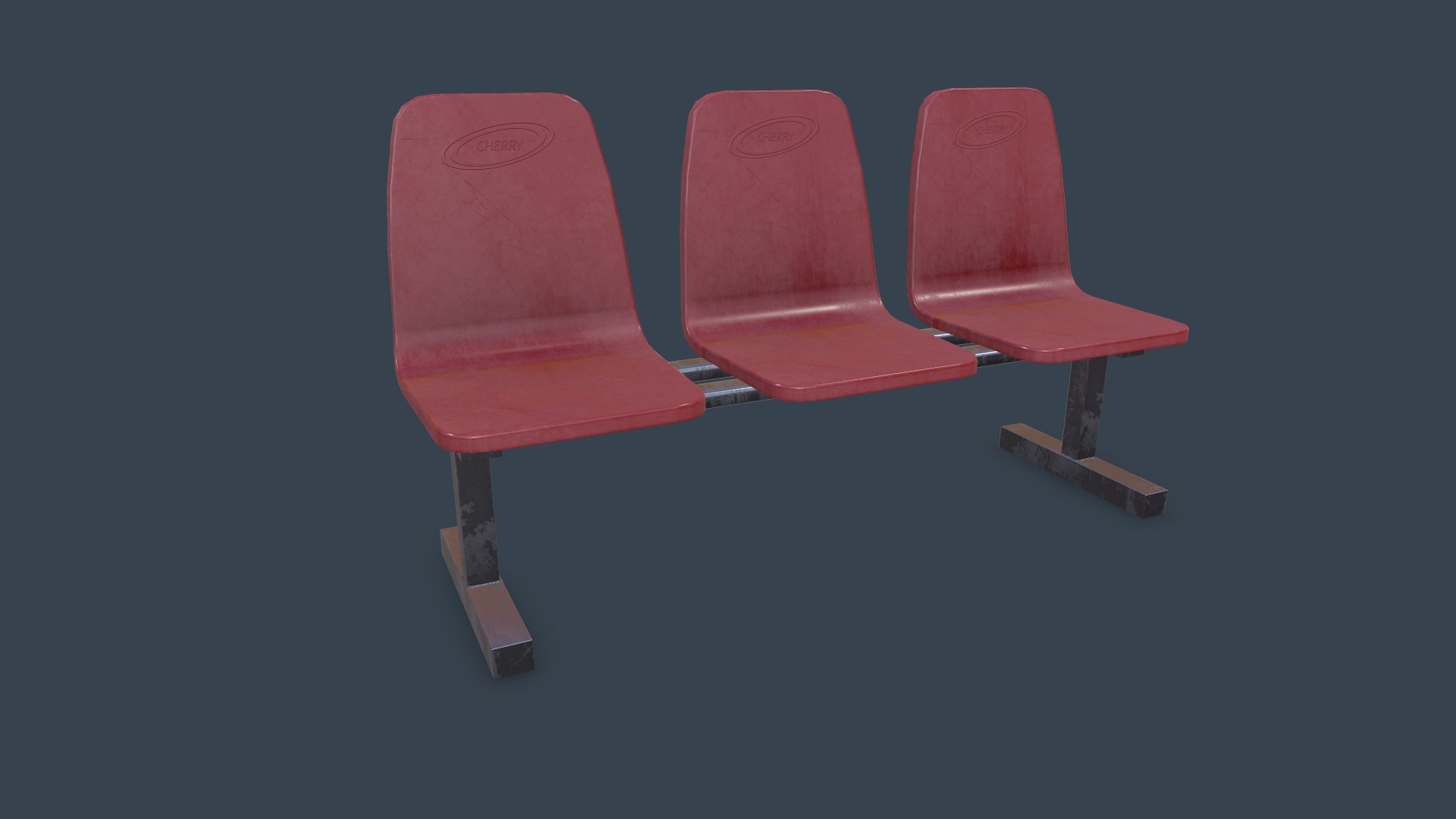 3D Model Old Waiting Chairs Low-poly PBR - TurboSquid 2389929