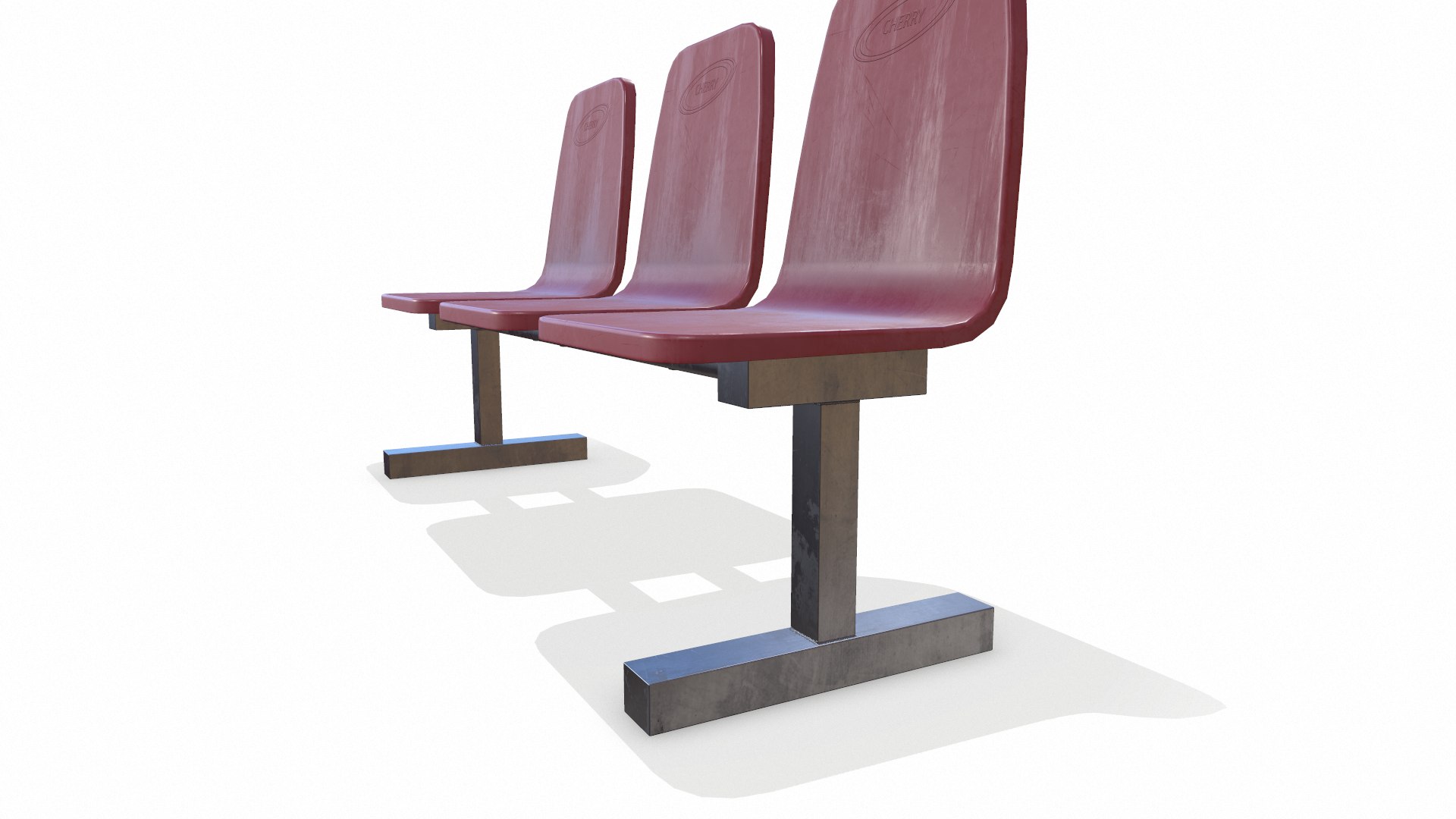 3D Model Old Waiting Chairs Low-poly PBR - TurboSquid 2389929