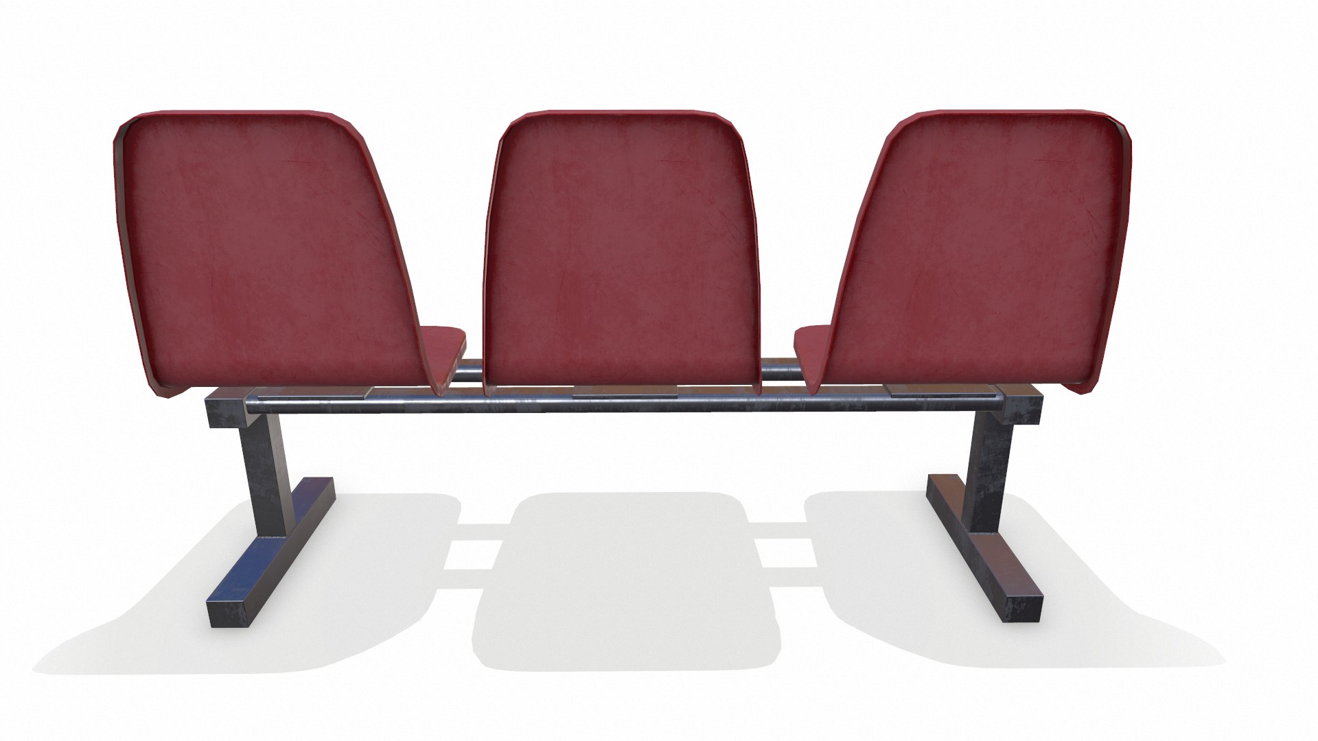 3D Model Old Waiting Chairs Low-poly PBR - TurboSquid 2389929