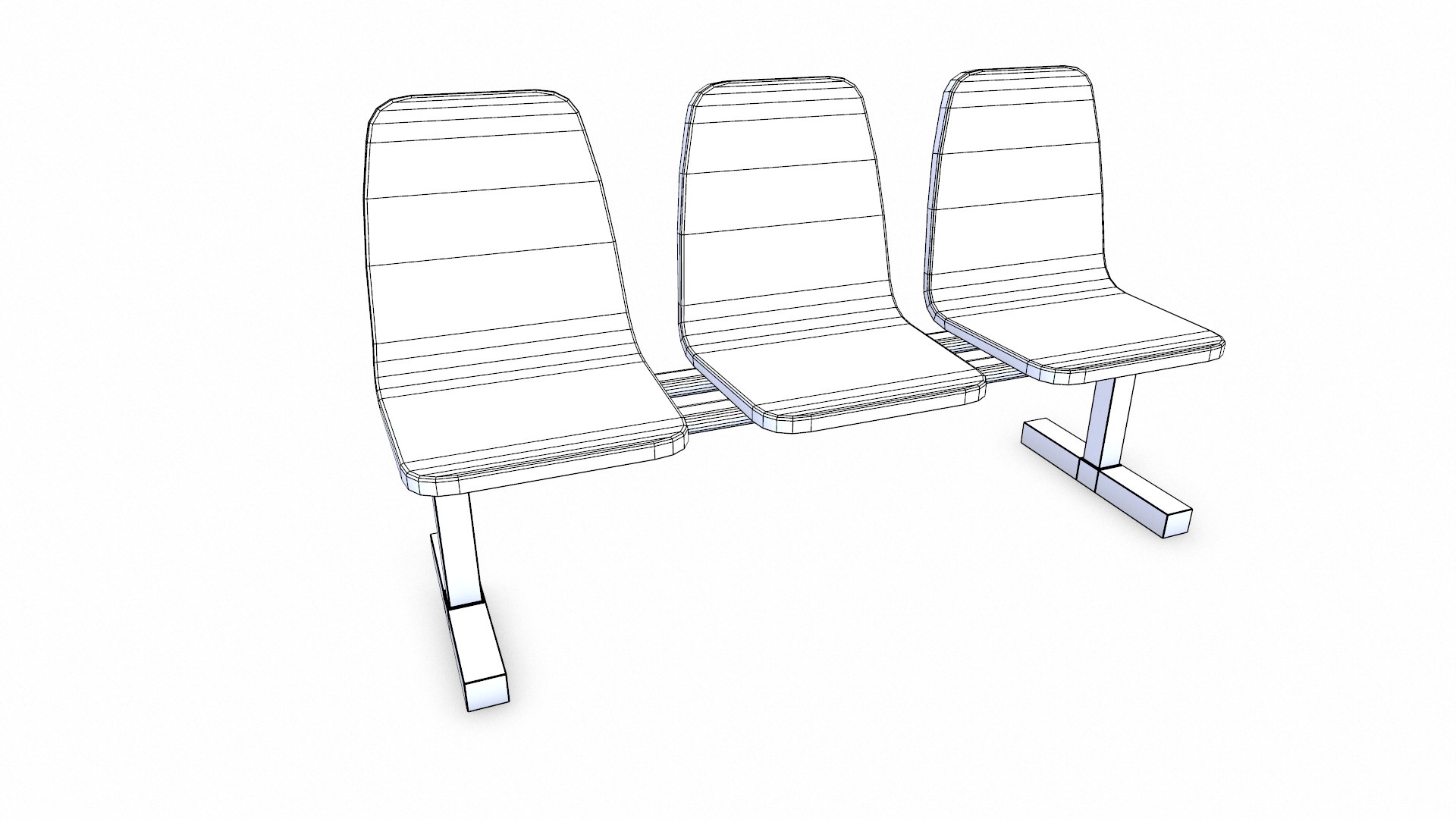 3D Model Old Waiting Chairs Low-poly PBR - TurboSquid 2389929