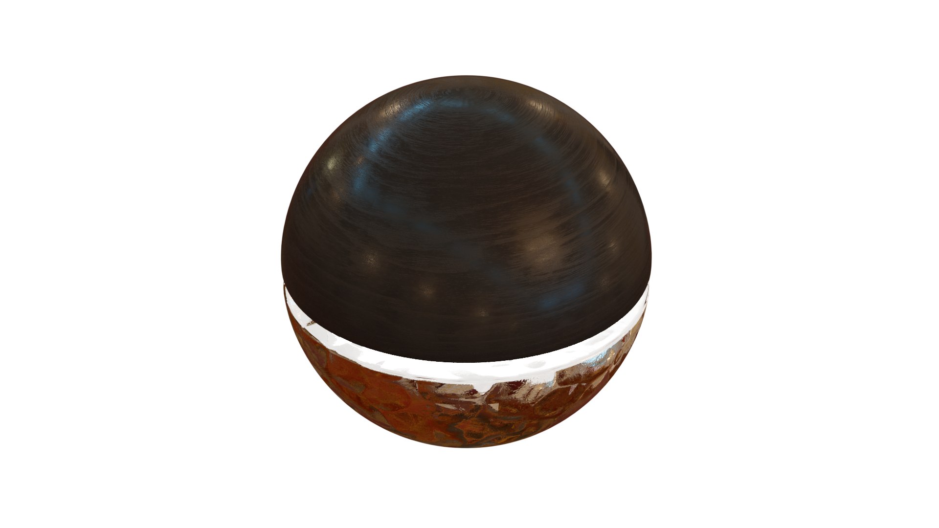 3D Modern Half Style Sphere Wooden And Metallic Futuristic Lamp ...
