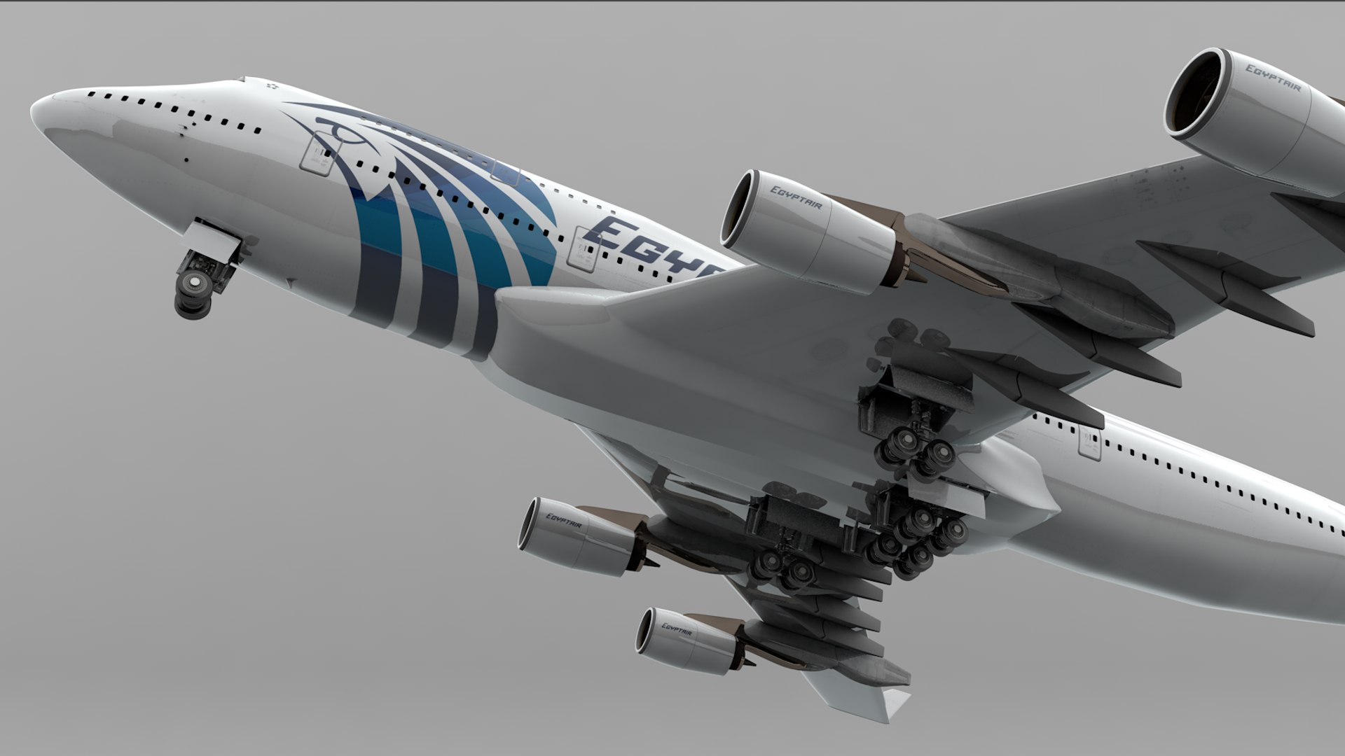 Boeing 747 Egyptair L826 3D - TurboSquid 1603488
