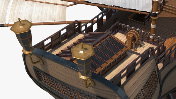 带有浮岛和宝塔的飞行船3D模型 - TurboSquid 2326347