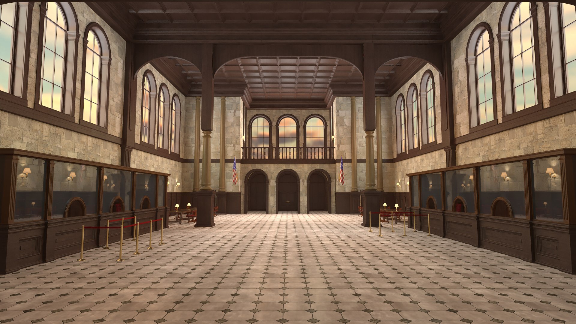 Classic Bank Room 3D Model - TurboSquid 2123671