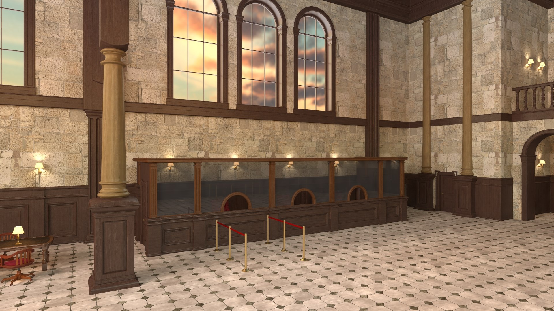 Classic Bank Room 3D Model - TurboSquid 2123671