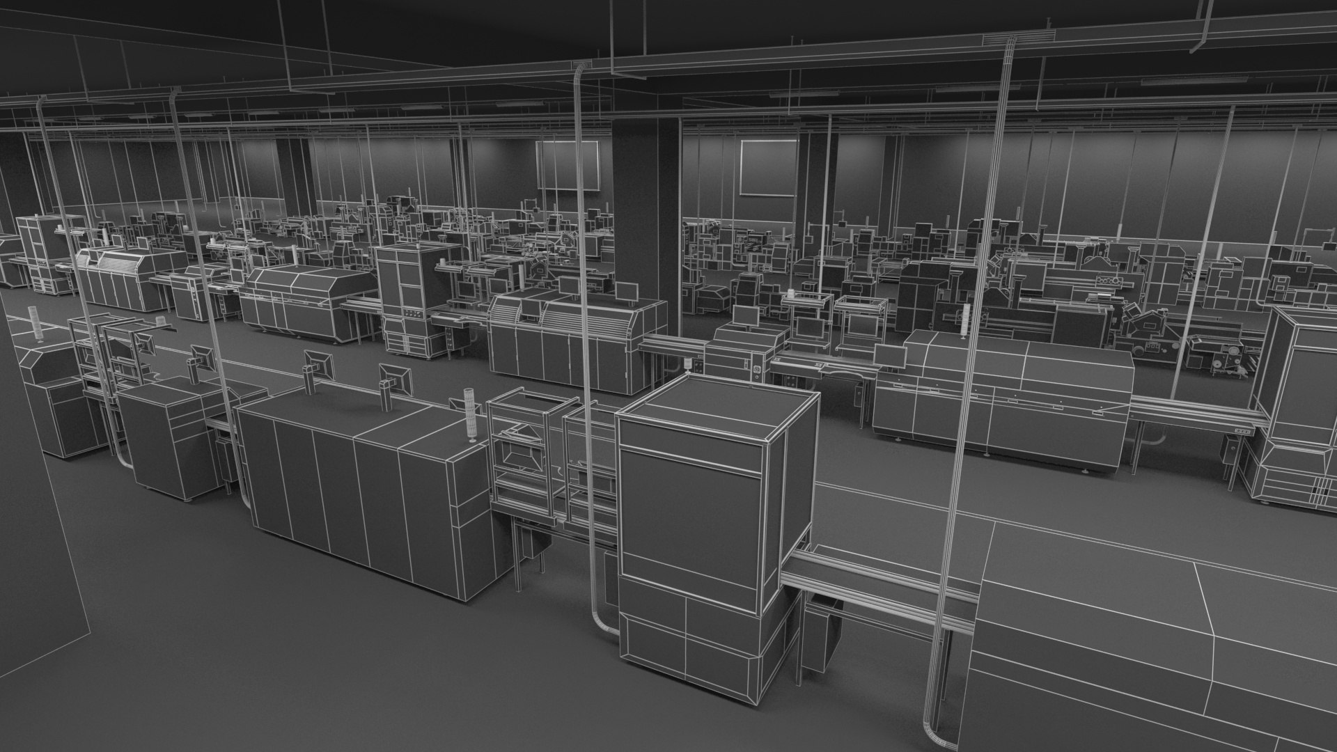 3D Factory interior with equipment - TurboSquid 1904404