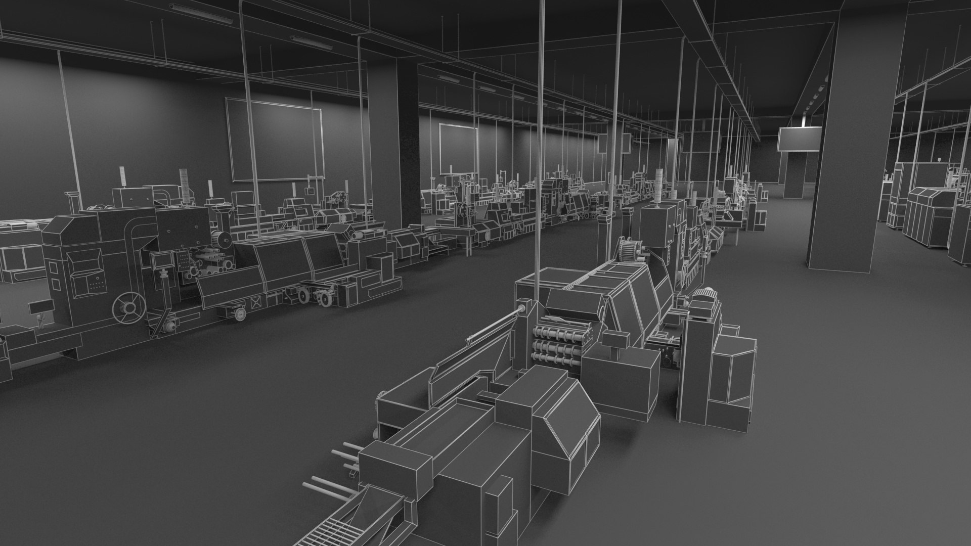 3D Factory interior with equipment - TurboSquid 1904404
