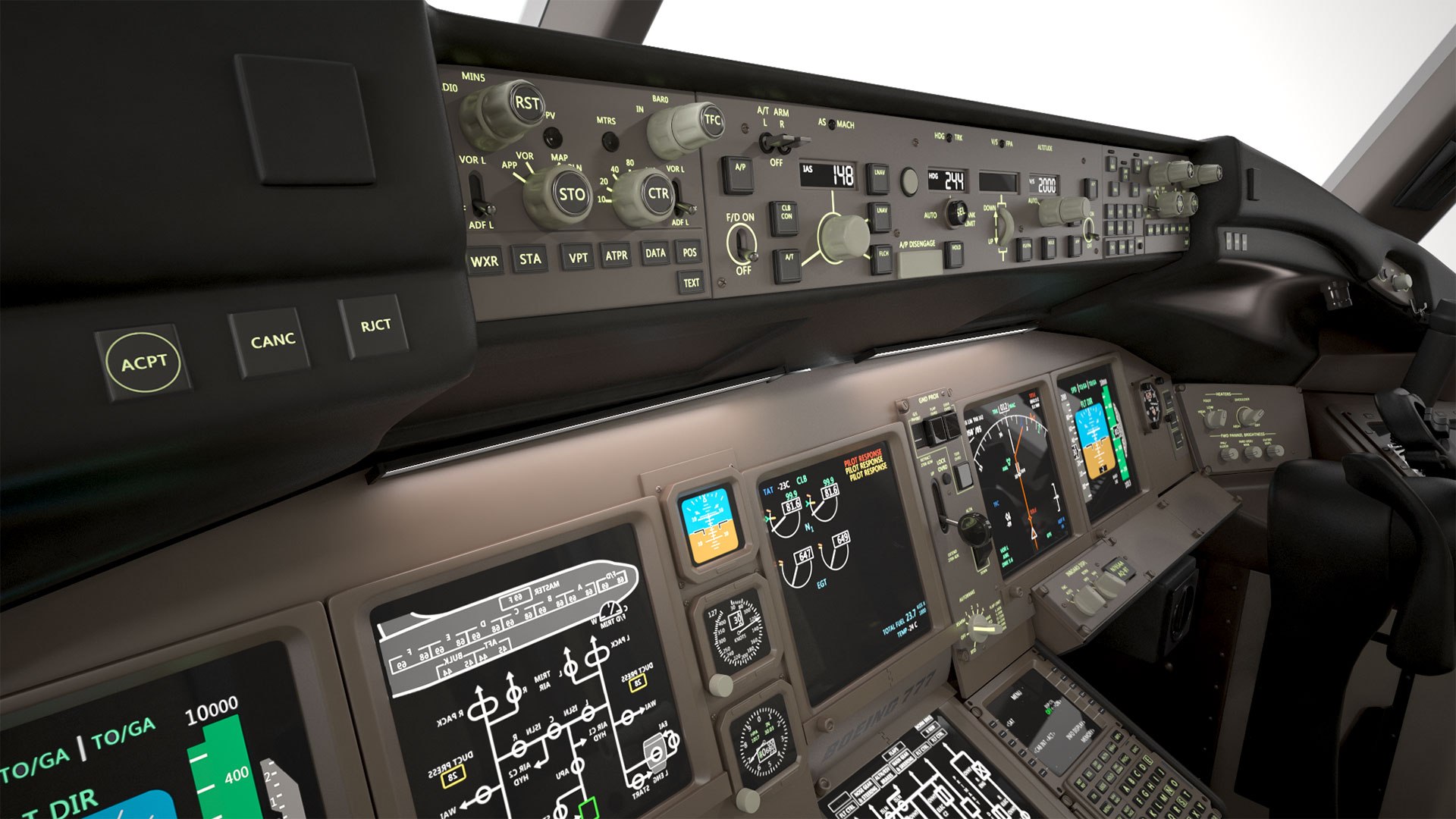 3D cockpit cabin boeing 777-300er - TurboSquid 1570774