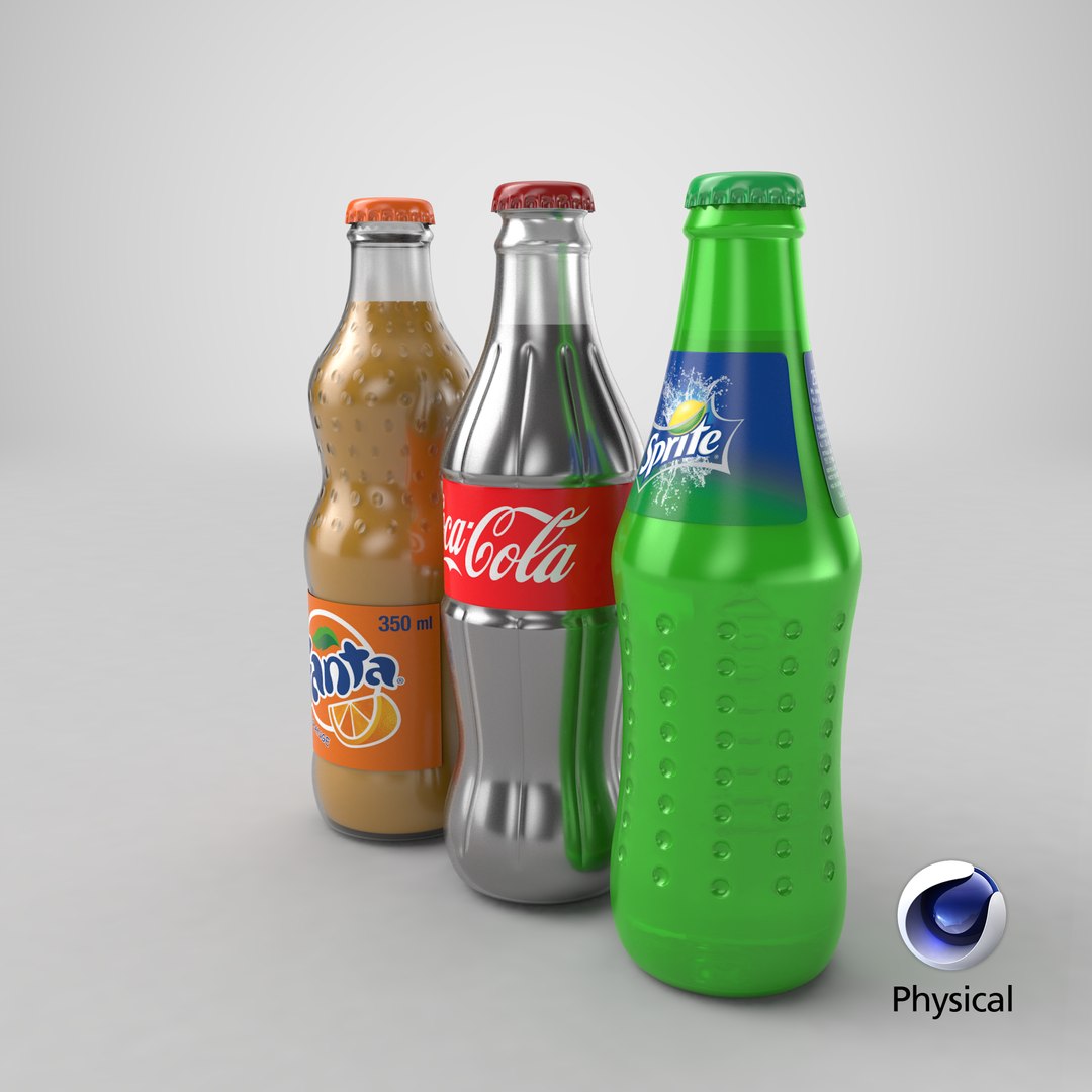 3D Model Fanta Glass Bottle - TurboSquid 1995689