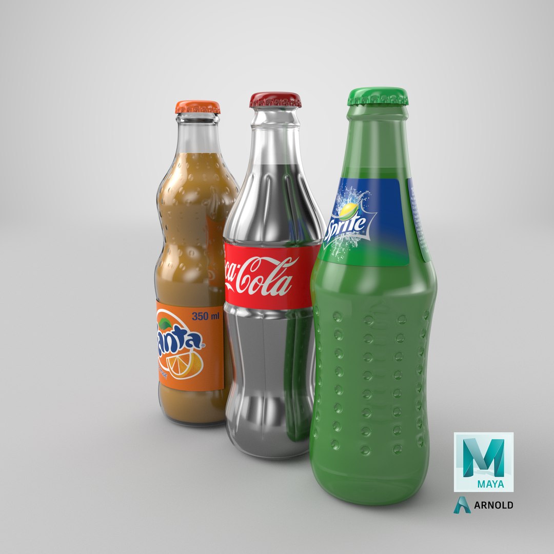 3D Model Fanta Glass Bottle - TurboSquid 1995689