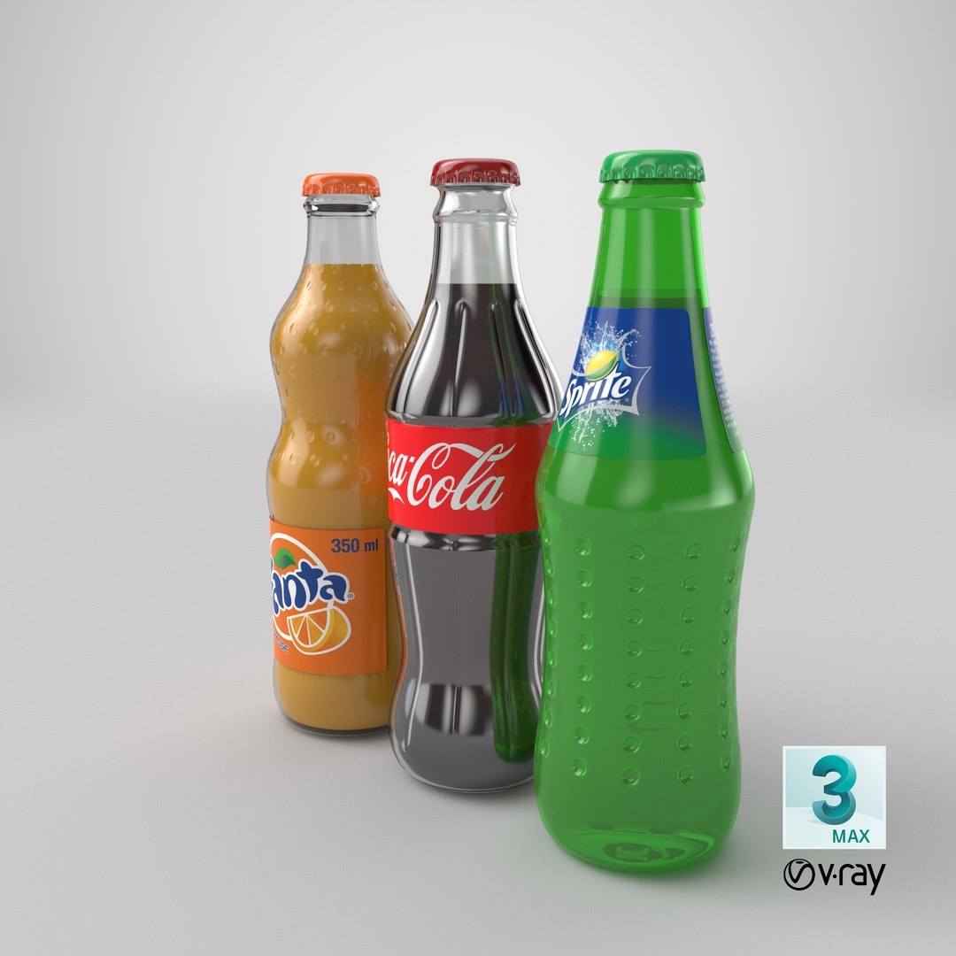 3D Model Fanta Glass Bottle - TurboSquid 1995689