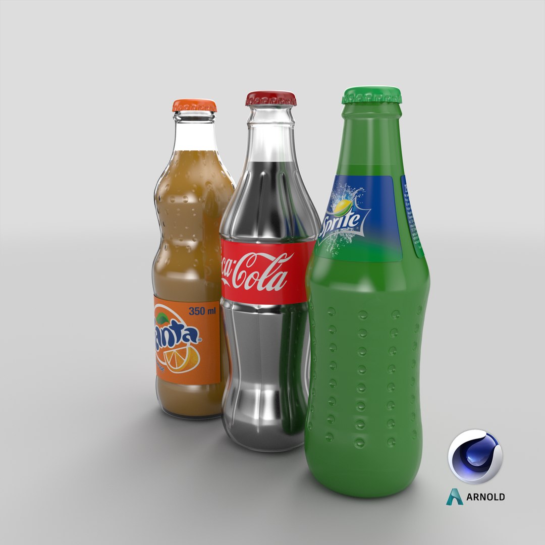 3D Model Fanta Glass Bottle - TurboSquid 1995689