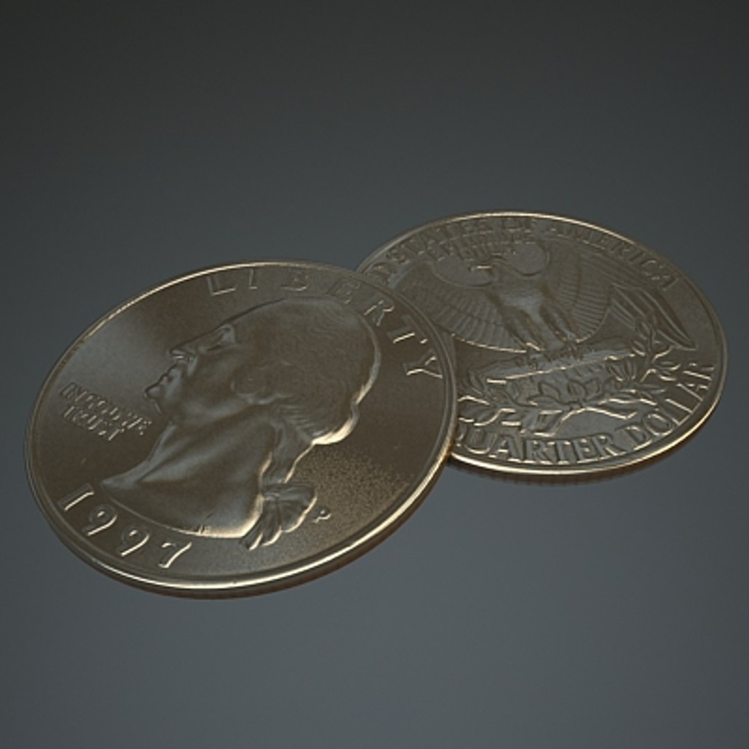 Quarter Dollar Coin 3d Model
