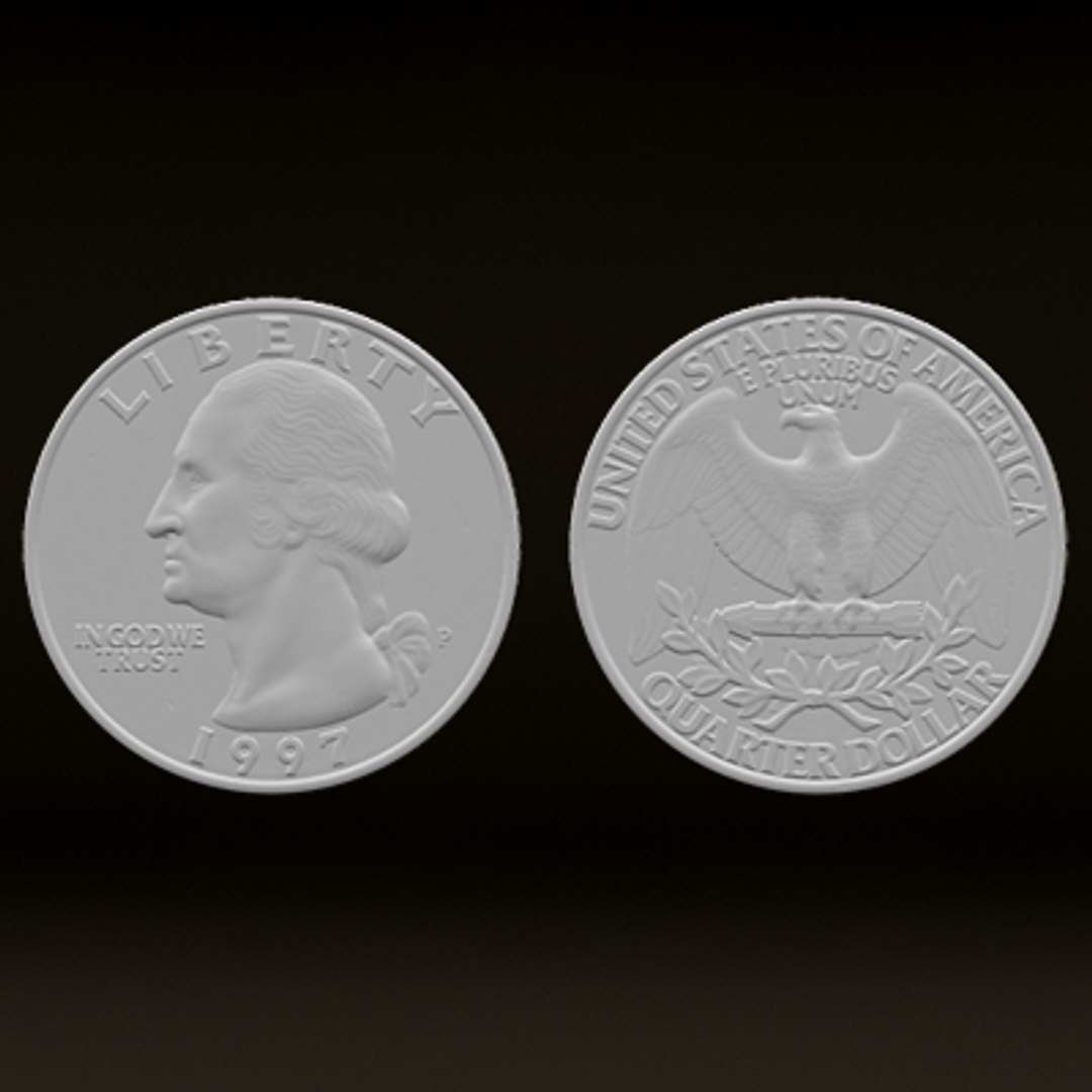 Quarter Dollar Coin 3d Model