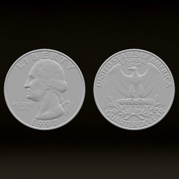 quarter dollar coin 3d model
