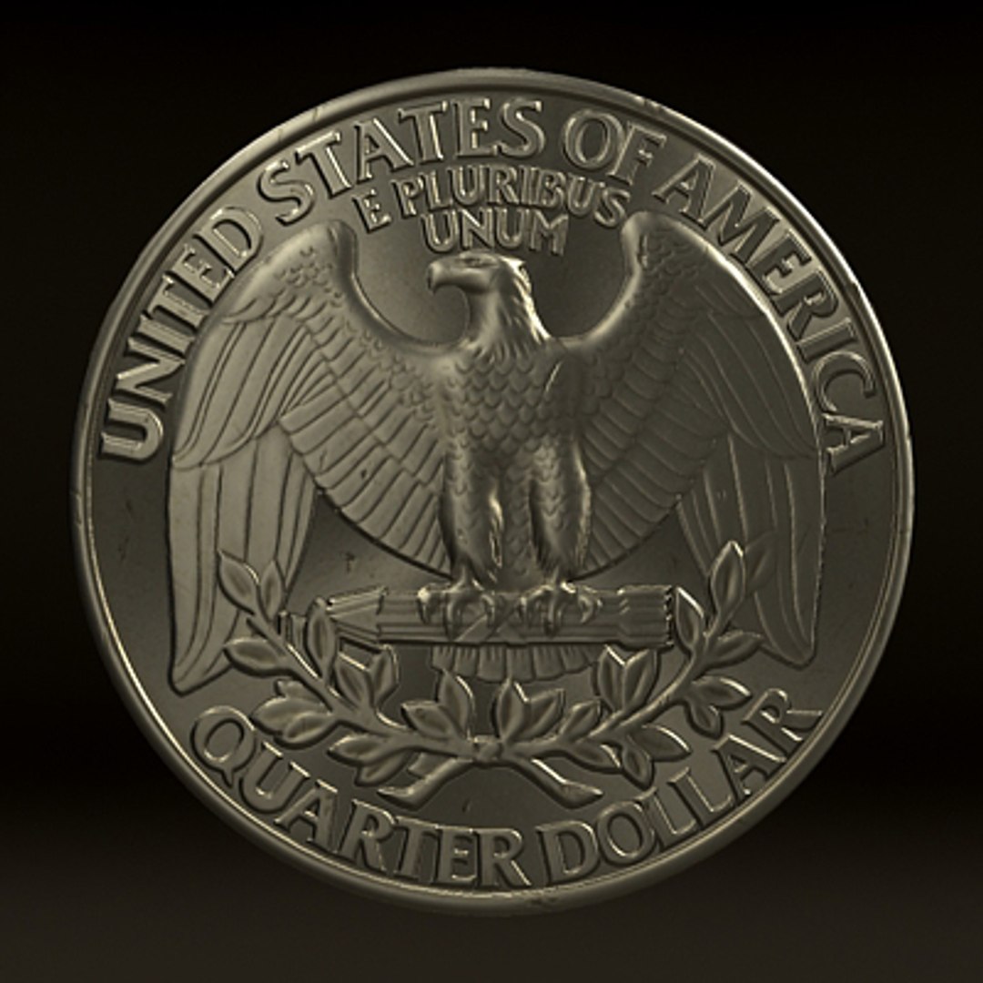 Quarter Dollar Coin 3d Model