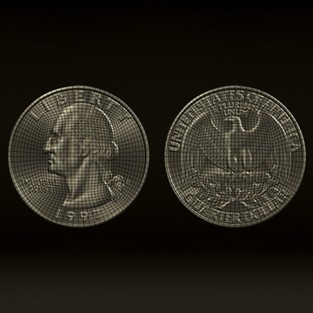 Quarter Dollar Coin 3d Model