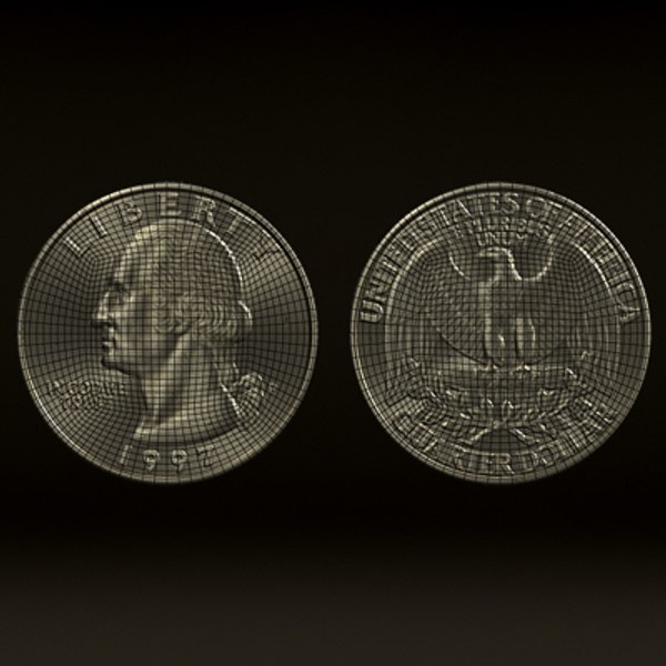 quarter dollar coin 3d model