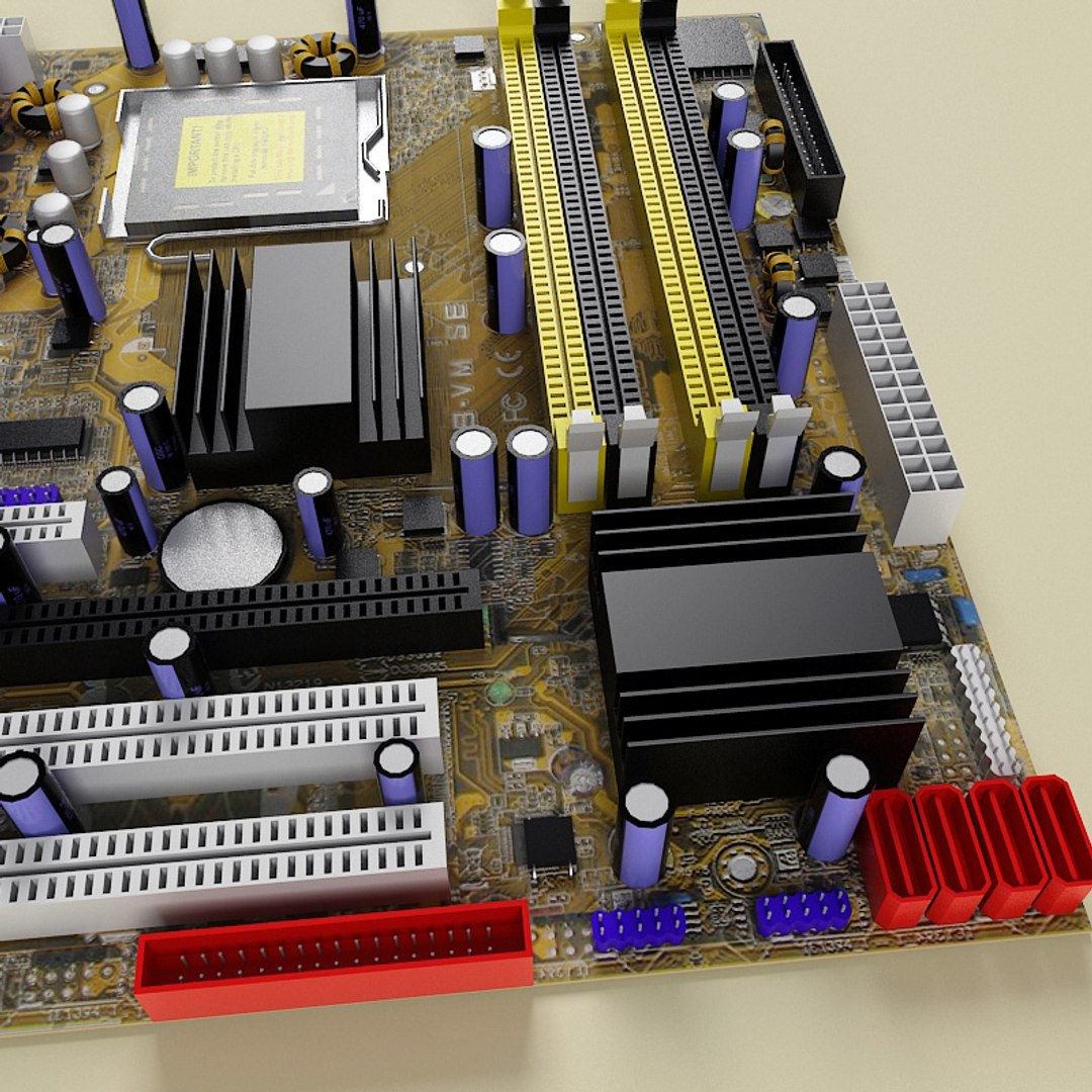 Motherboard Modelled X 3d Model
