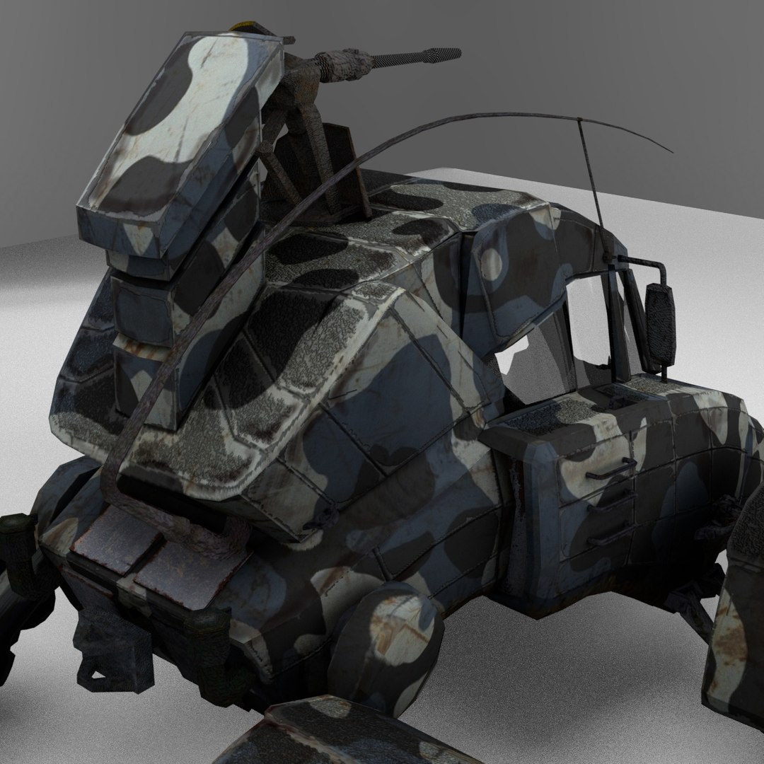 3d Model Dystopic Future Combat Vehicle