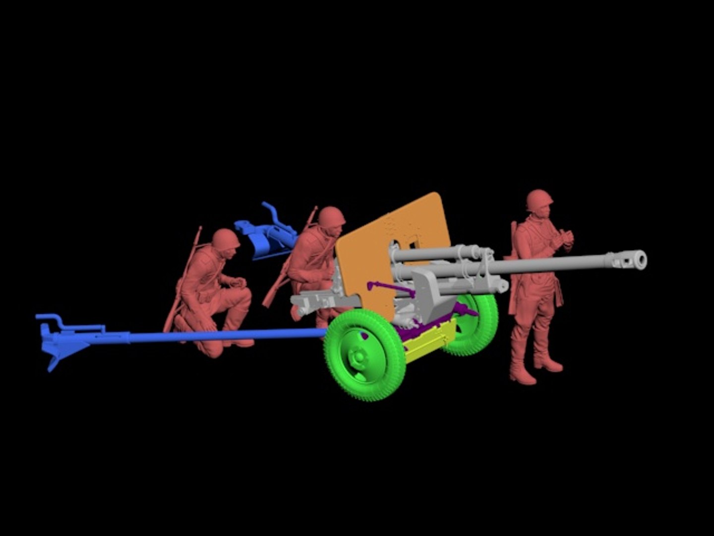 3D Model Ussr Soldiers Zis-3 - TurboSquid 1605914