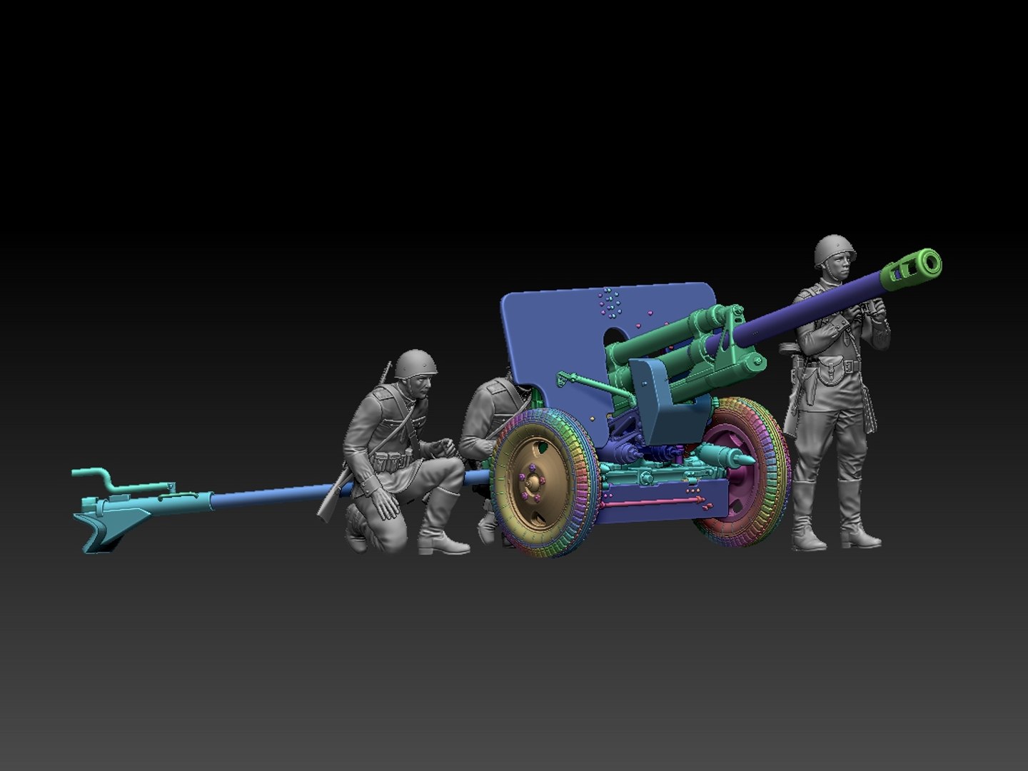 3D Model Ussr Soldiers Zis-3 - TurboSquid 1605914