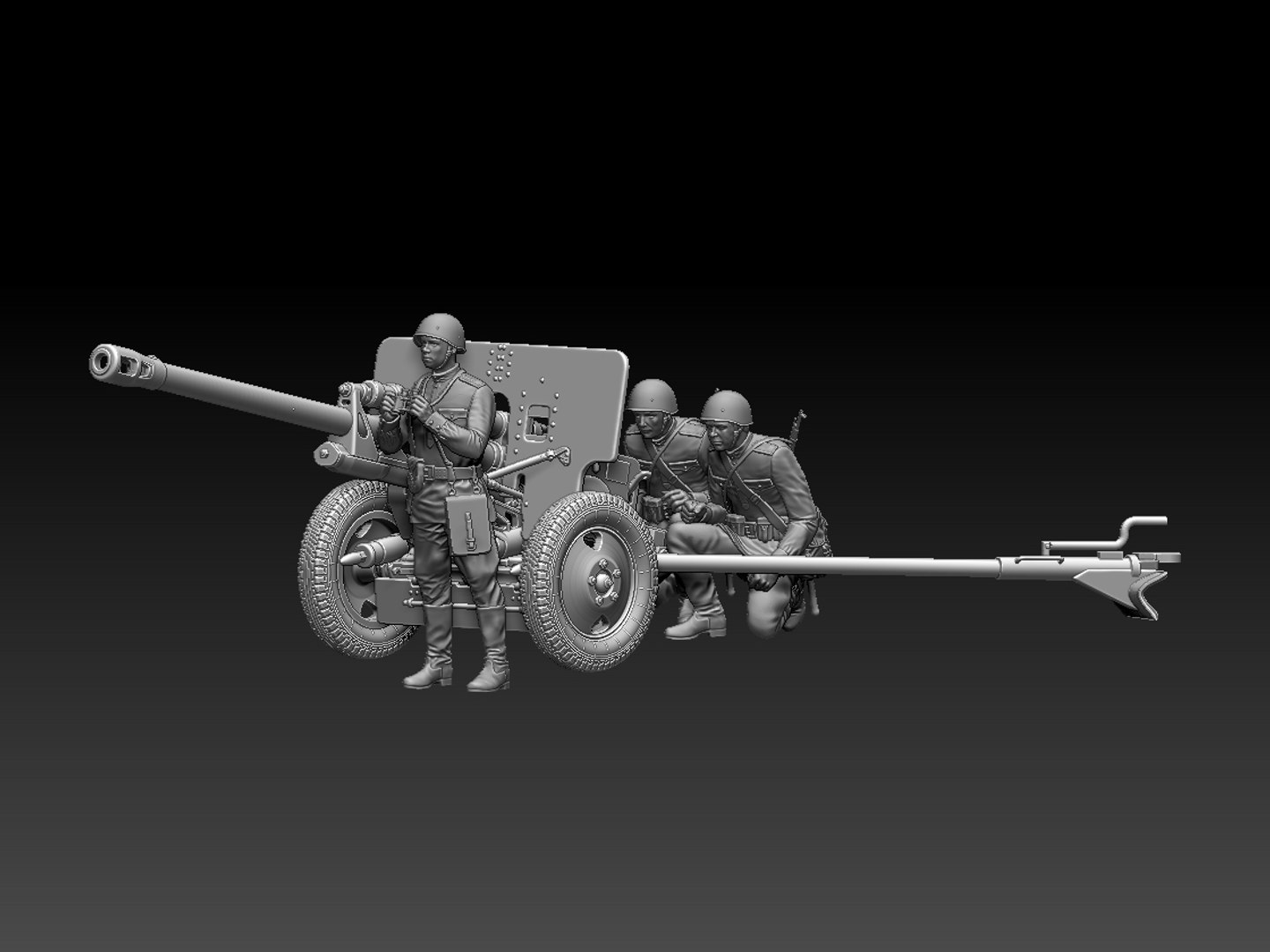 3D Model Ussr Soldiers Zis-3 - TurboSquid 1605914