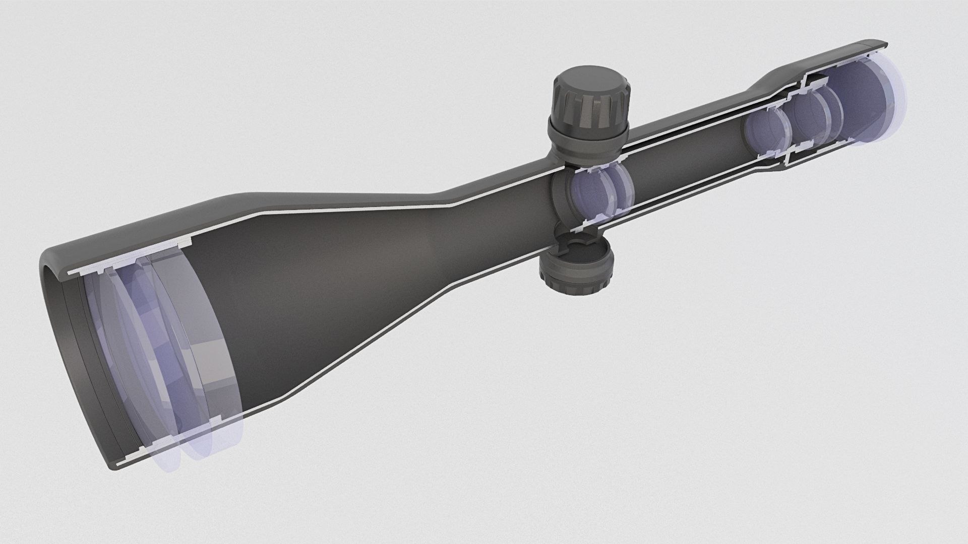 3D Model Rifle Spotting Scope Cross Section V10 - TurboSquid 2442327
