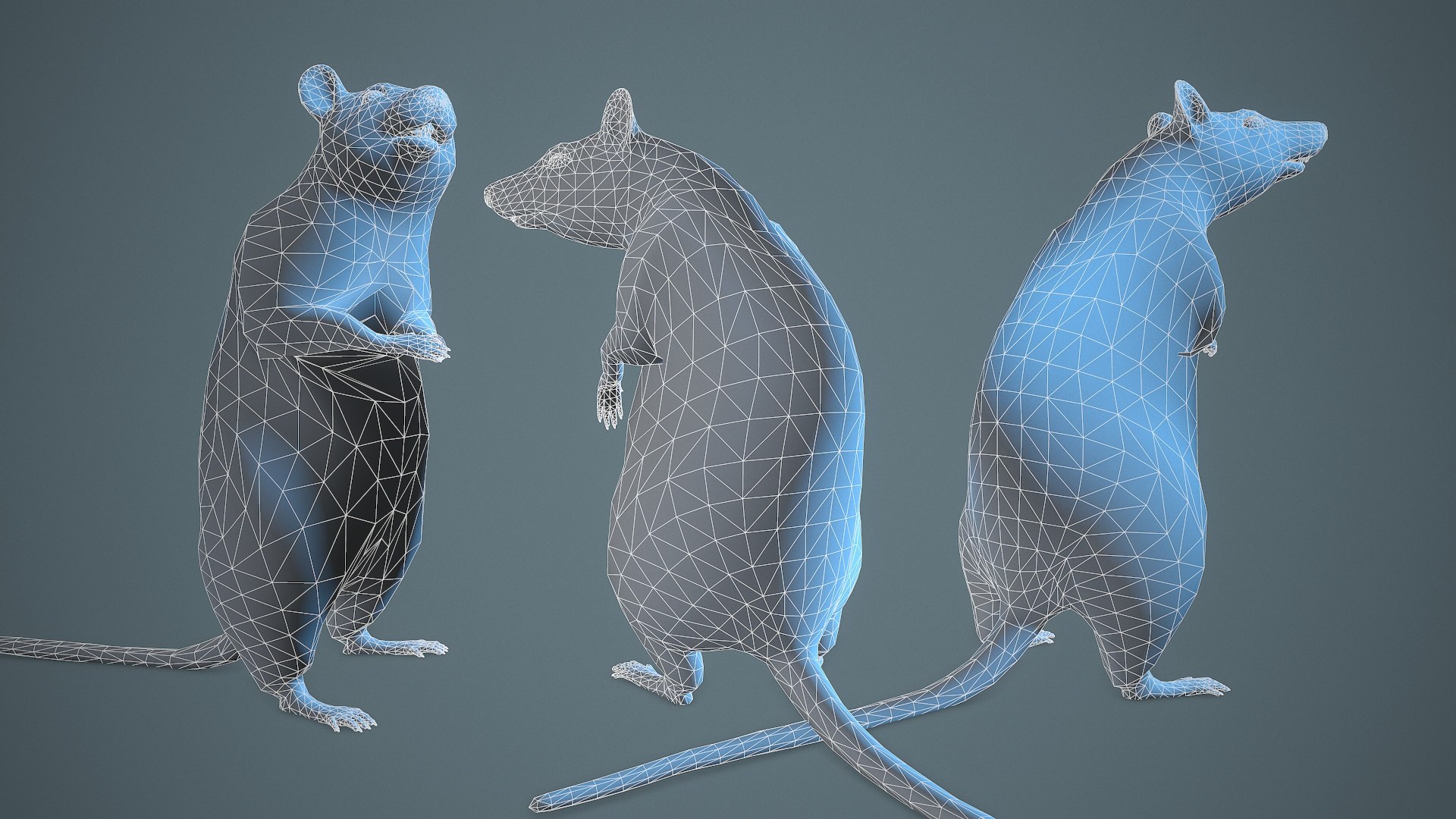 3D Model Rat 12-animations Game Ready Props Low-poly 3D Model ...