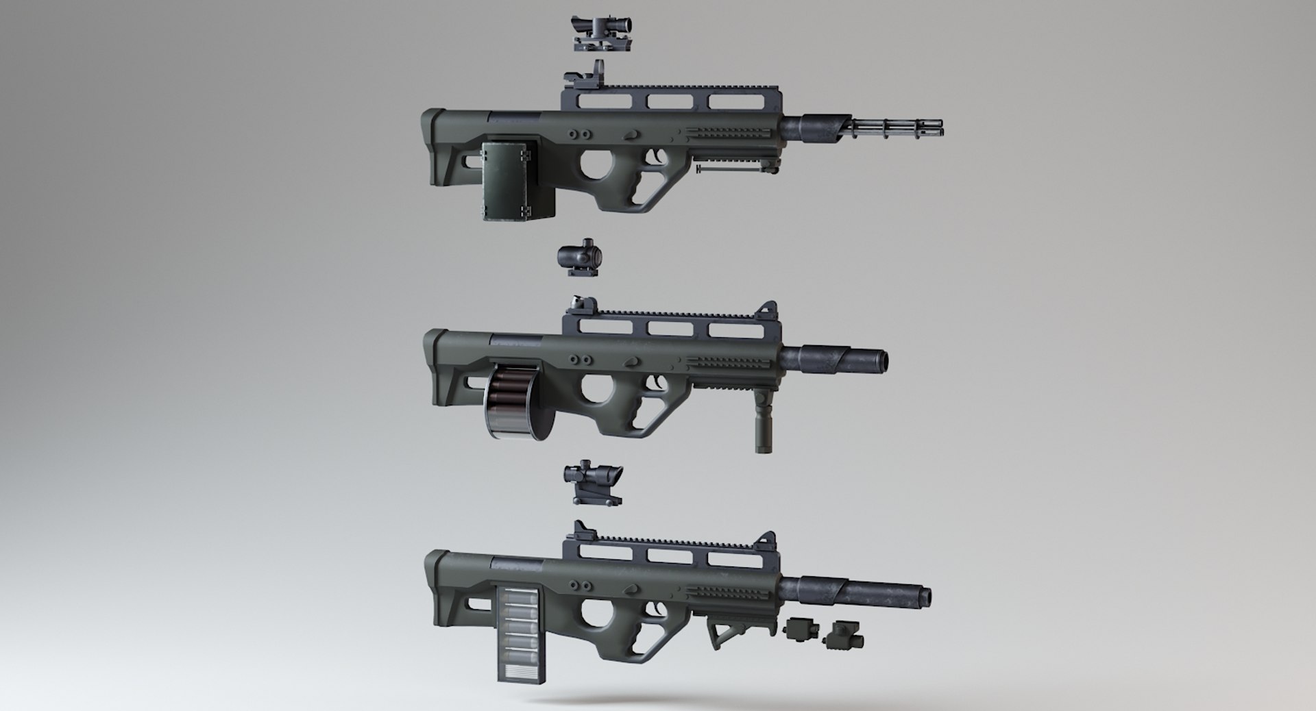 3D Heavy Modular Gun Model - TurboSquid 1286320