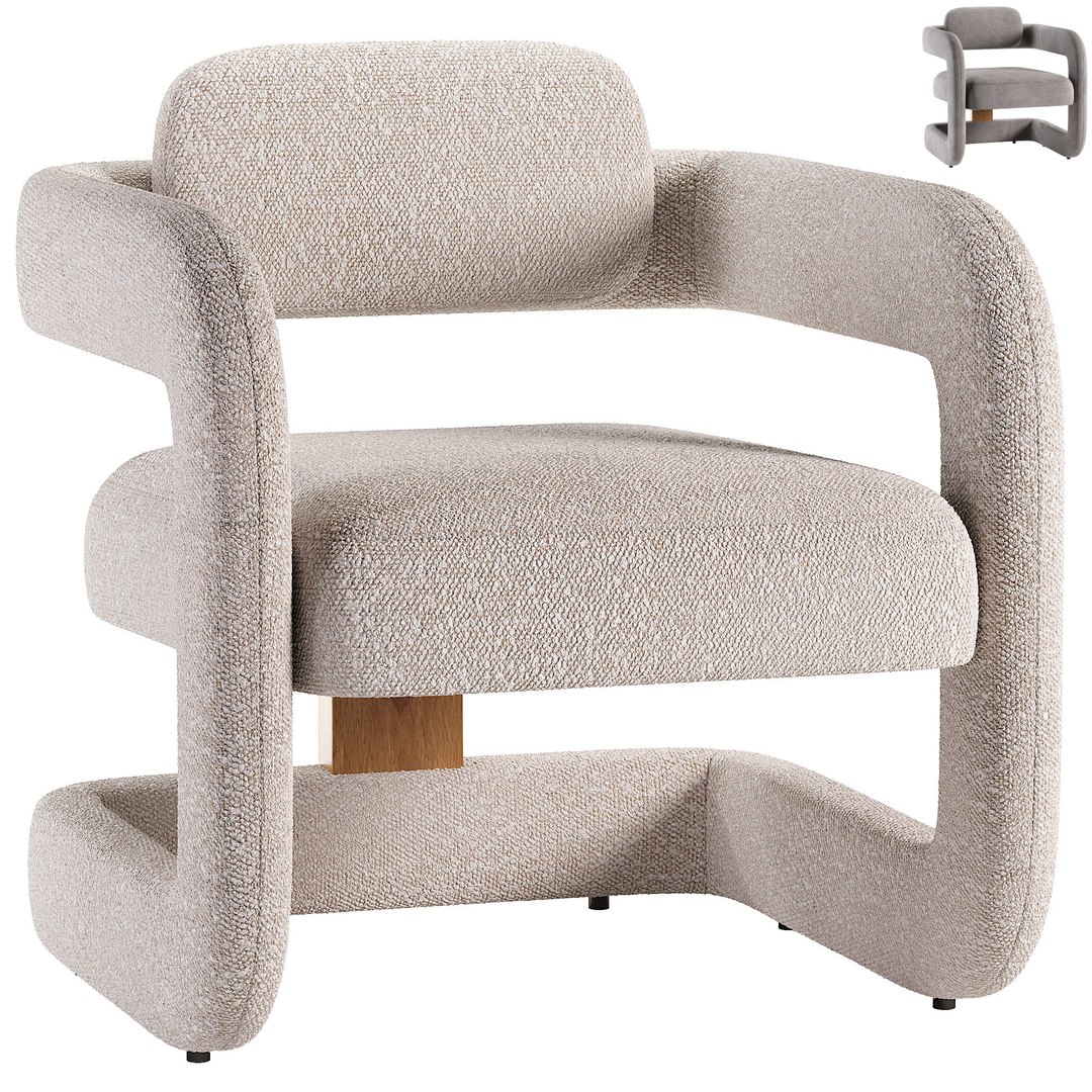 3D Bronte Chair Knoll Natural Set 2015 Model - TurboSquid 2245592