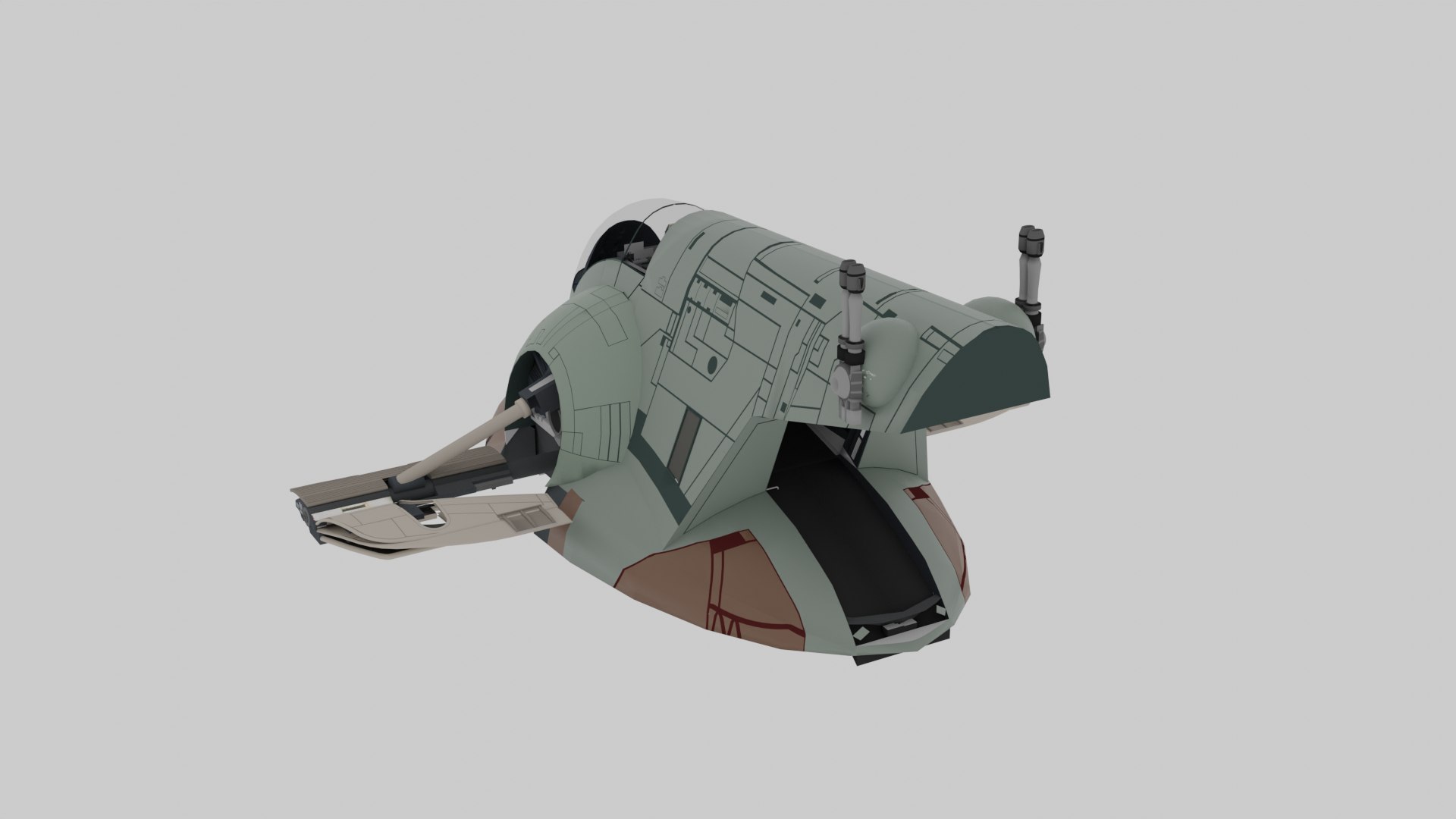 3D Star Wars Slave 1 With Interior And Boba Fett Model - TurboSquid 1840324