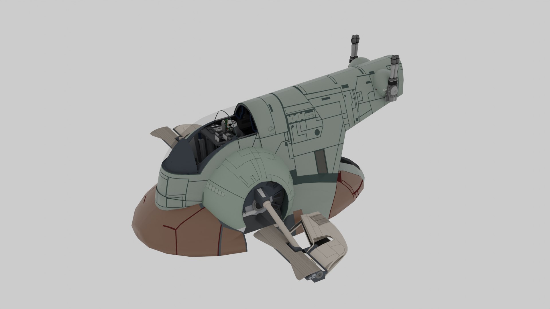 3D Star Wars Slave 1 With Interior And Boba Fett Model - TurboSquid 1840324