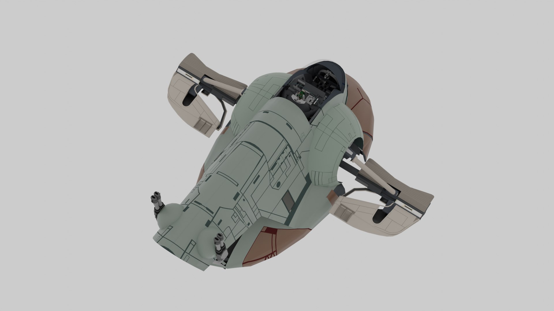 3D Star Wars Slave 1 With Interior And Boba Fett Model - TurboSquid 1840324