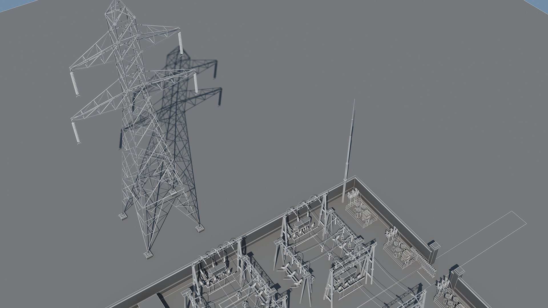 Transformer Substation 3D Model - TurboSquid 2392477