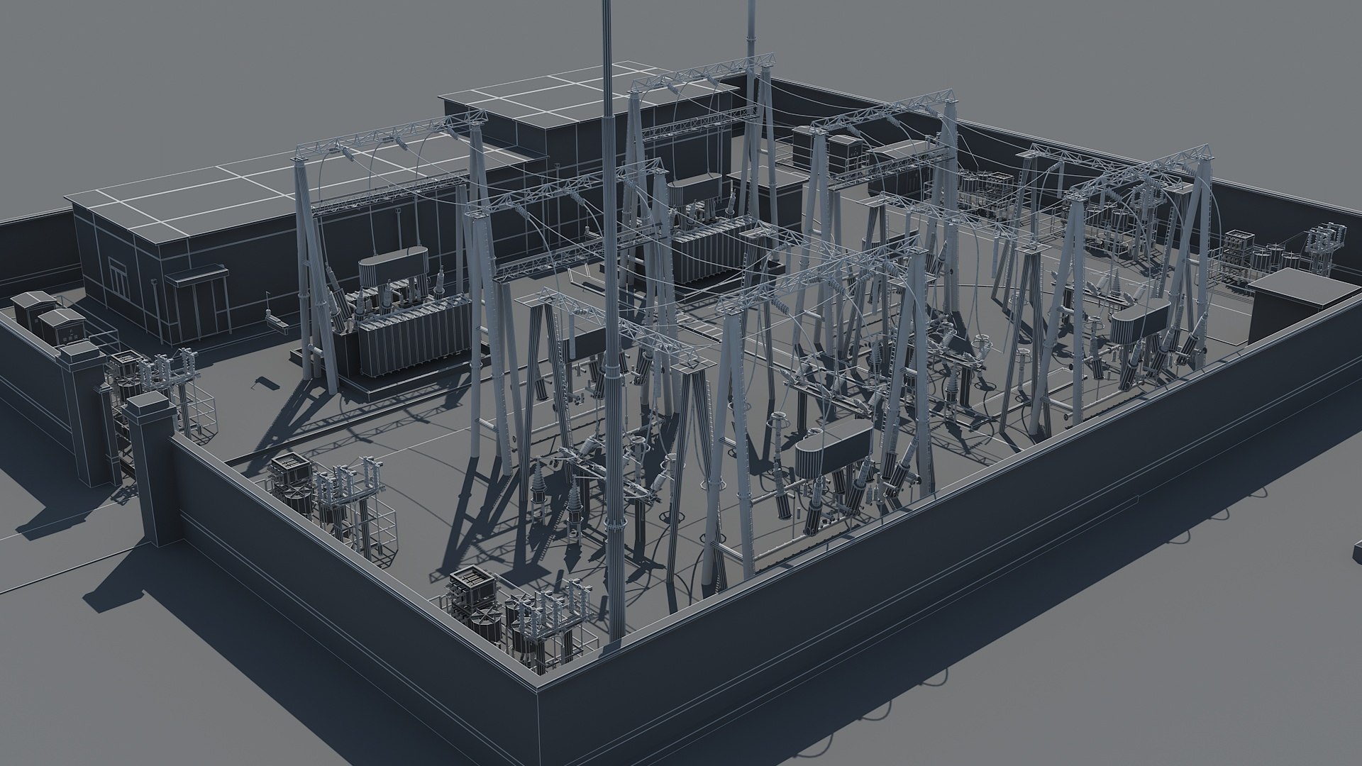 Transformer Substation 3D Model - TurboSquid 2392477