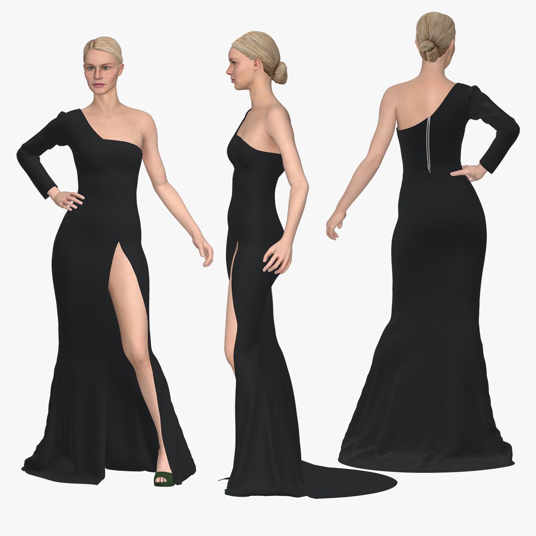 Demi Dress Marvelous Designer Or Clo3D ZPRJ 3D Model - TurboSquid 2325797