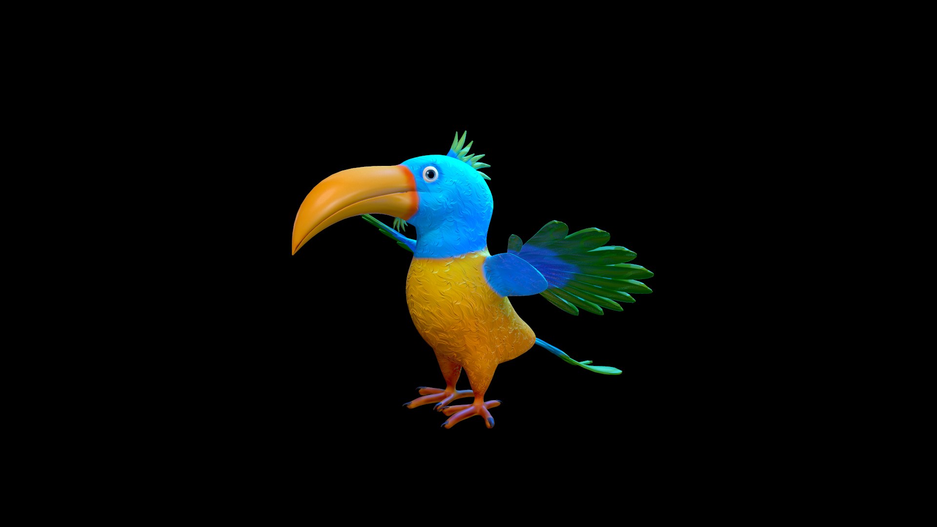 3D Cartoon Bird Character - TurboSquid 2184536