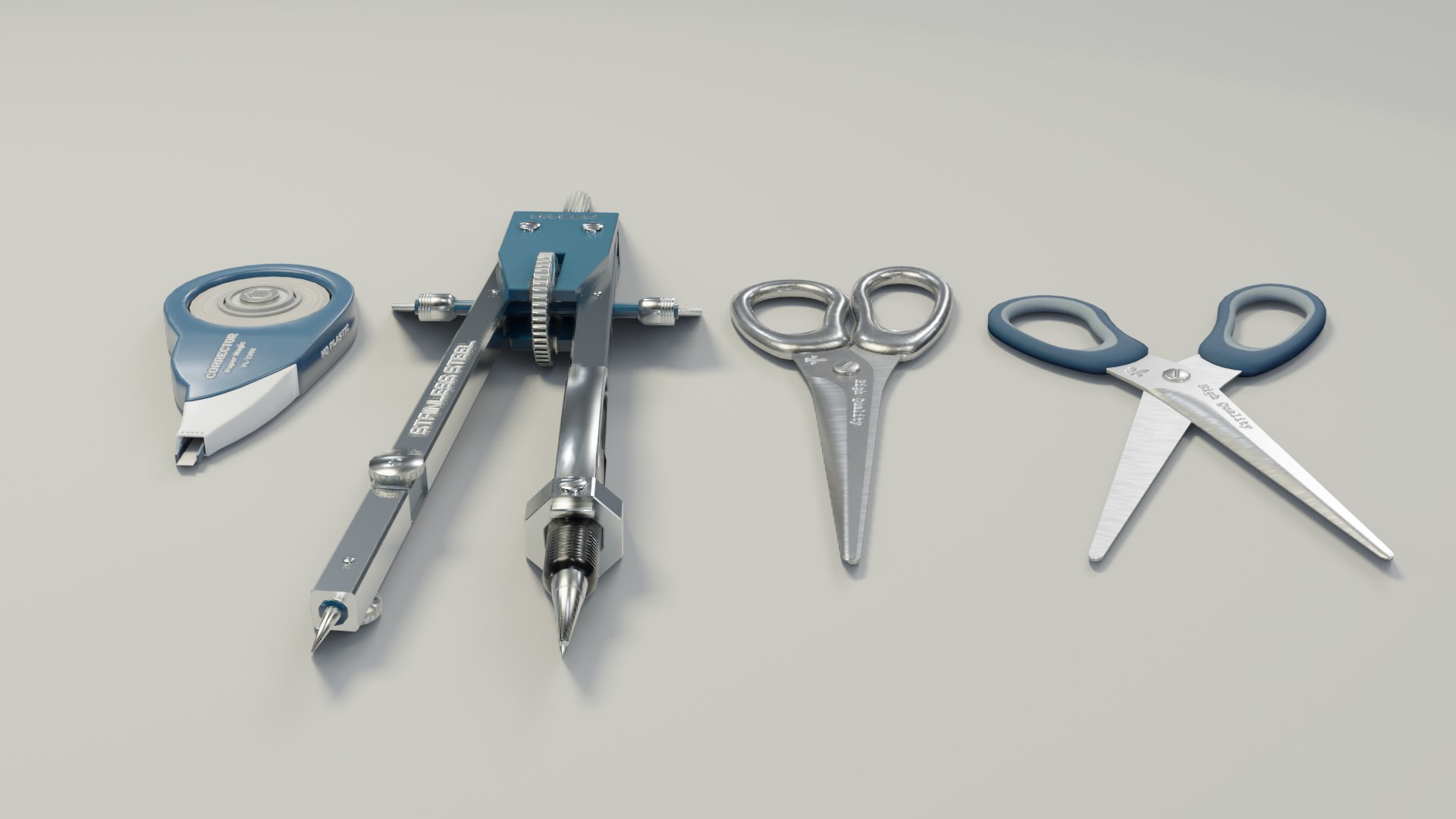 Scissors Divider Pen Corrector 3D - TurboSquid 1492108