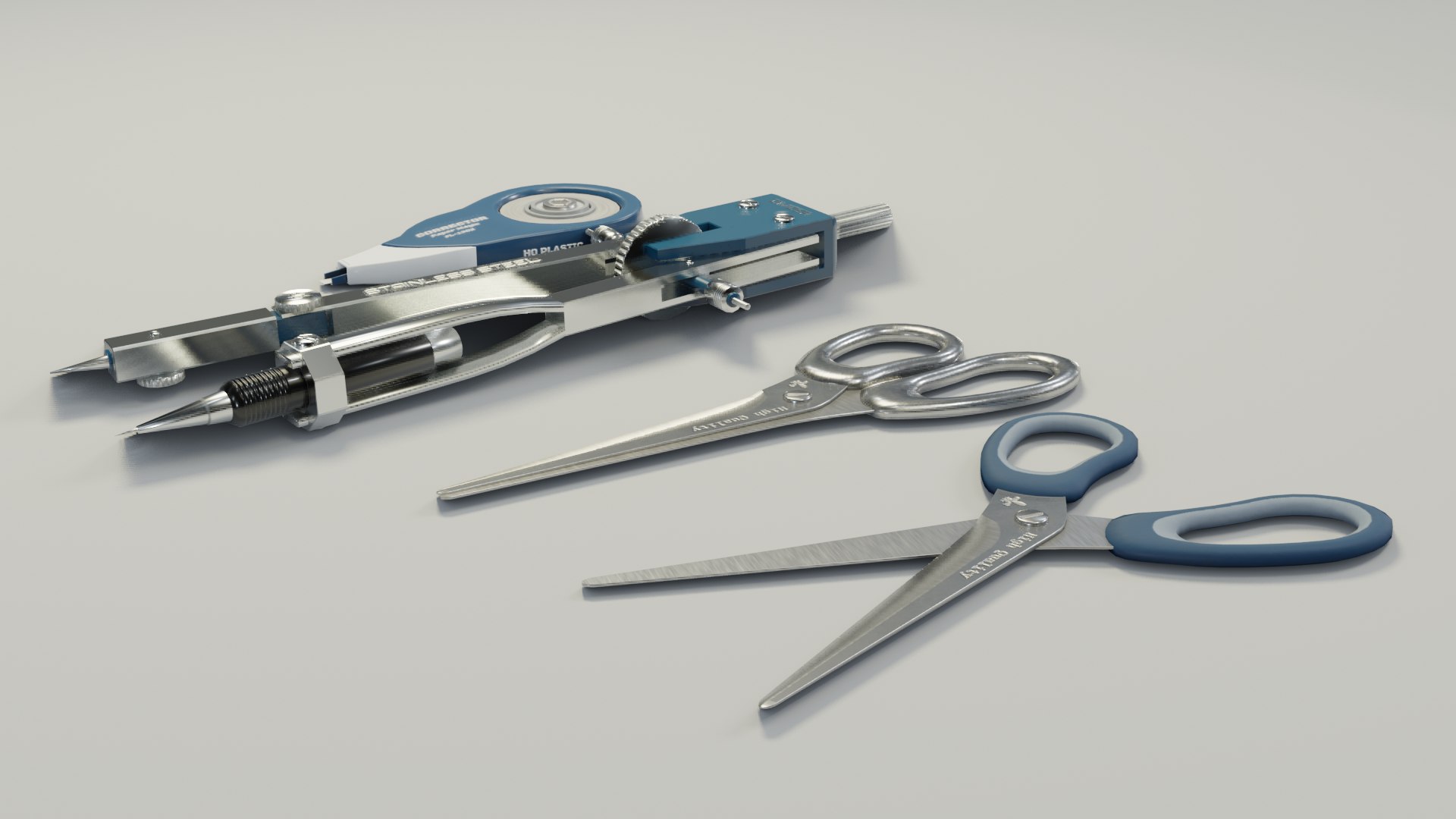 Scissors Divider Pen Corrector 3D - TurboSquid 1492108