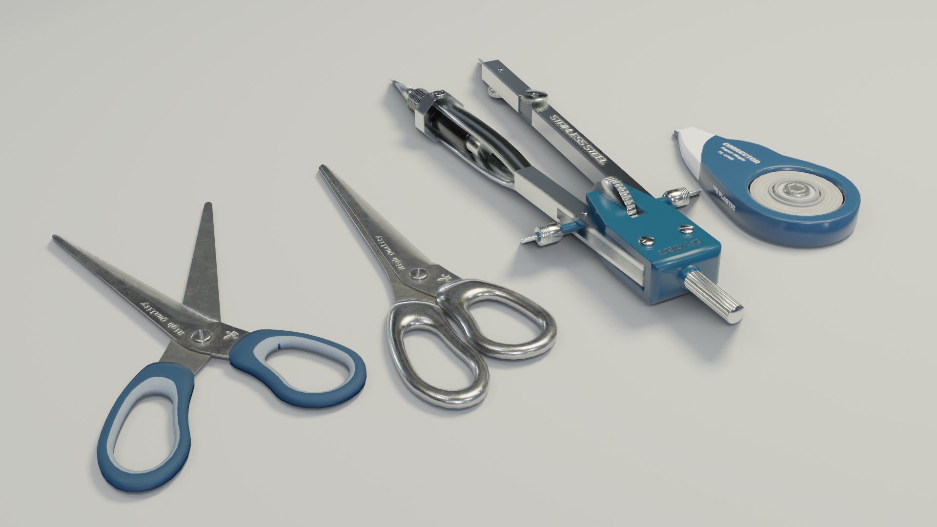 Scissors Divider Pen Corrector 3D - TurboSquid 1492108