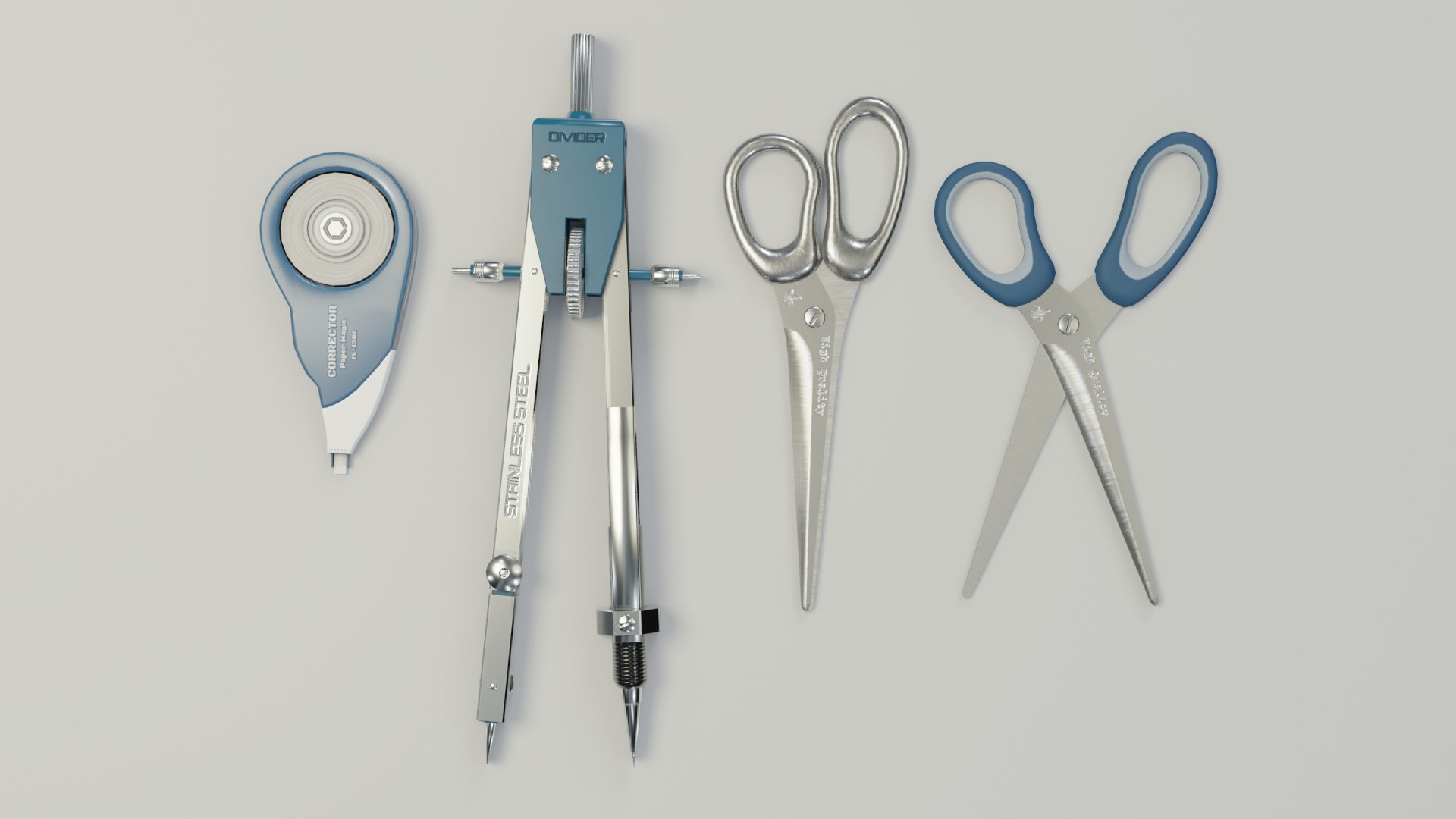 Scissors Divider Pen Corrector 3D - TurboSquid 1492108