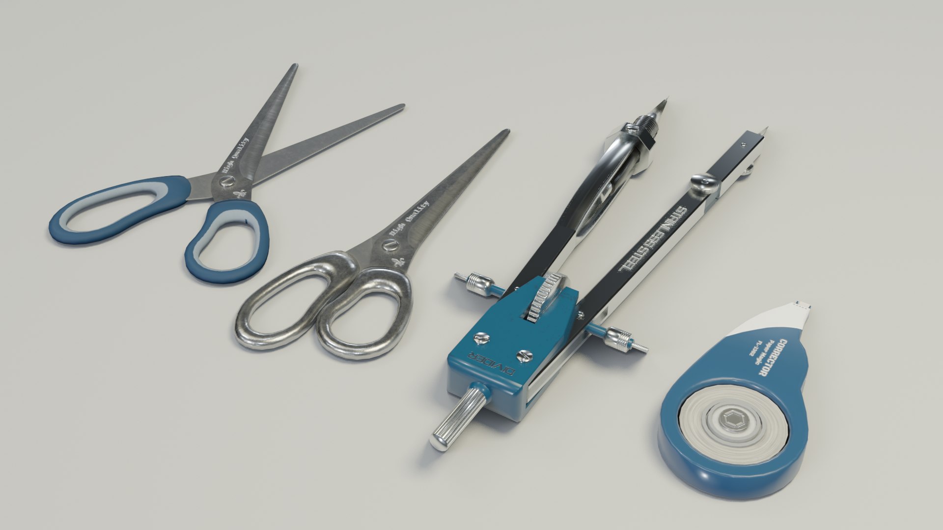 Scissors Divider Pen Corrector 3D - TurboSquid 1492108