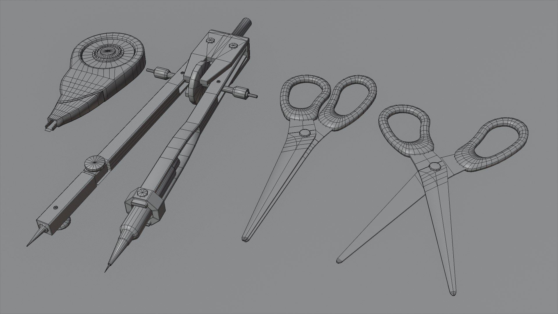 Scissors Divider Pen Corrector 3D - TurboSquid 1492108