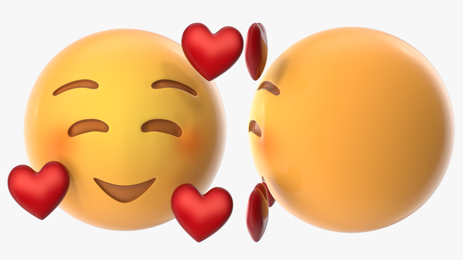 3D Smile Emoji Hearts - TurboSquid 1534685