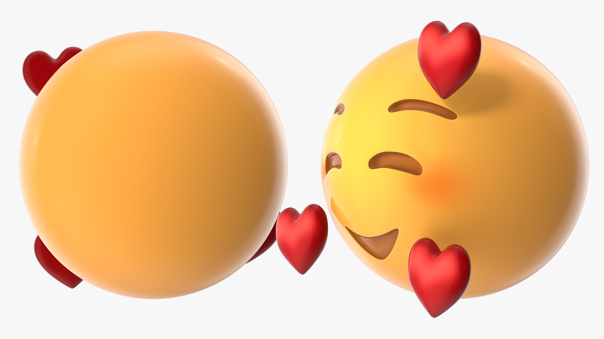 3D Smile Emoji Hearts - TurboSquid 1534685