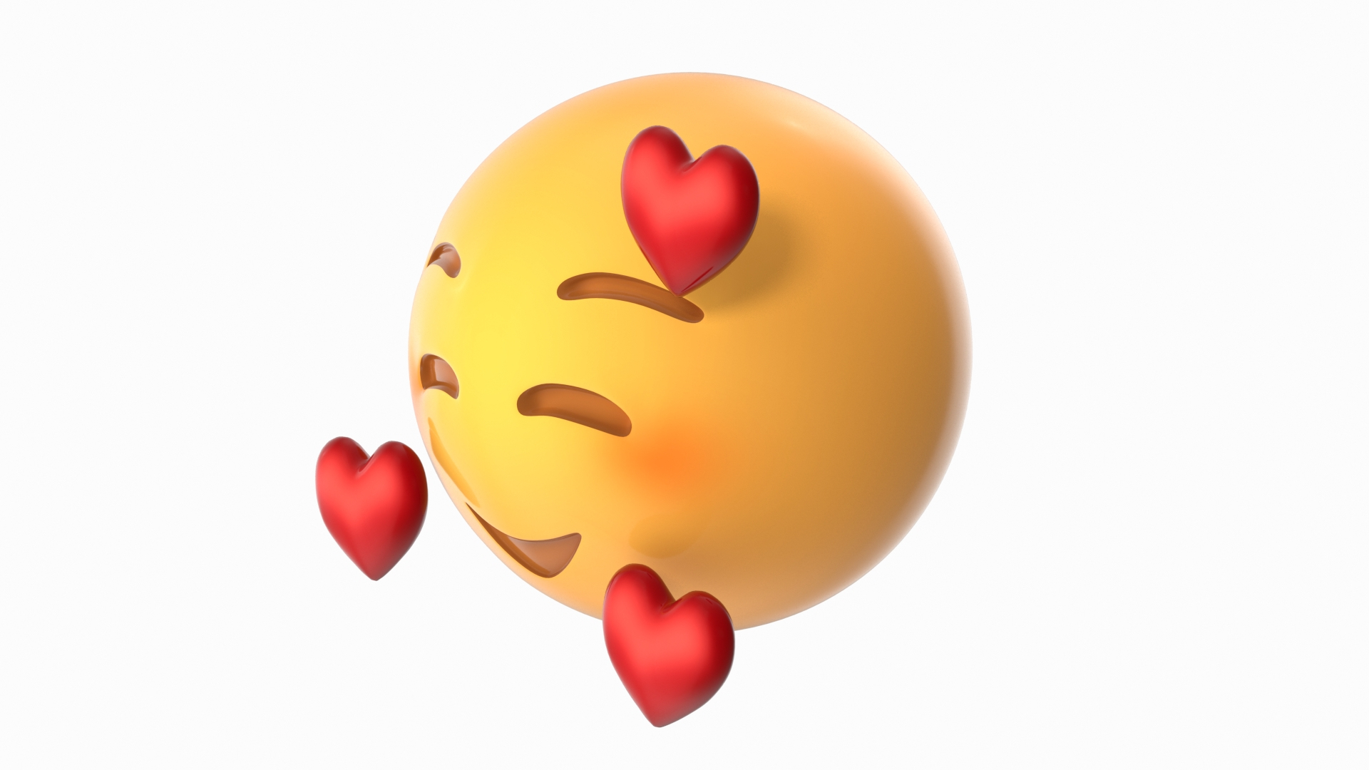 3D Smile Emoji Hearts - TurboSquid 1534685