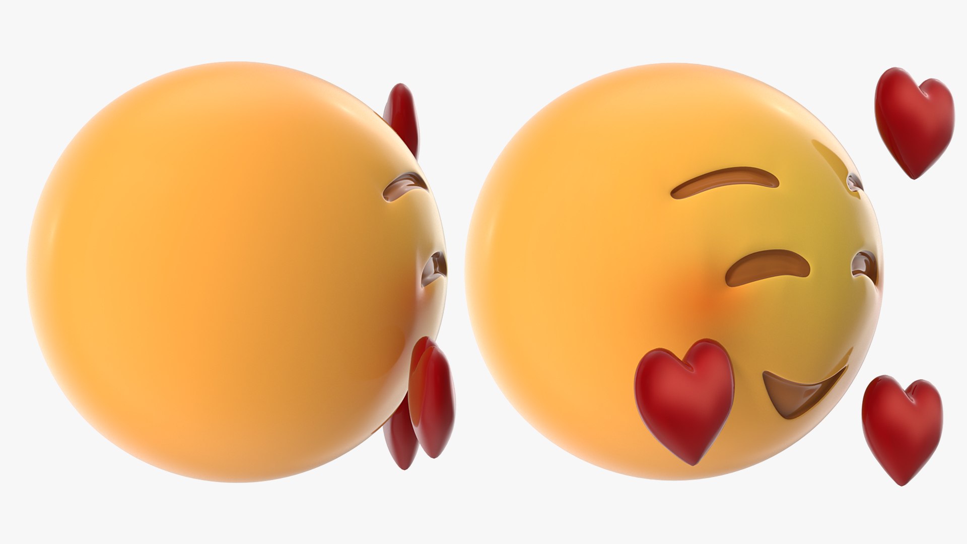 3D Smile Emoji Hearts - TurboSquid 1534685